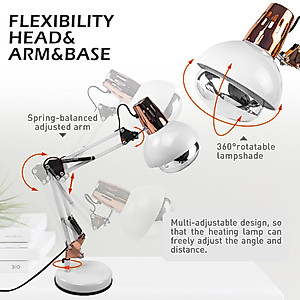 DUEBEL Heat Lamp for Food, Pretzel Warmer, Portable Catering Food Warmer for Buffet, Catering, Restaurant, Parties, Holidays and Entertaining, Concession Stand Supplies (White)