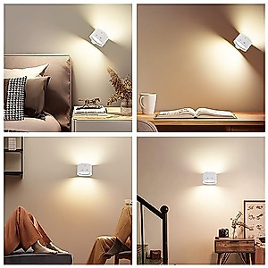 Deyagoo UP&Down Light Source LED Wall Sconce, Wall Mounted Lamps with Battery Operated, 4 Color Temp, Dimming, RGB&Ambience Lights, Removable Charging, Touch&Remote Control, Light for Reading Bedside