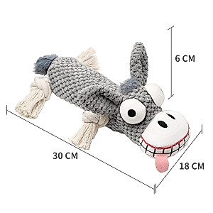 PAZ'S GIFT Dog Toys Interactive,Puppy Toys Teething,Dog Squeaky Toy,Stuffed Animals Toys with Cotton Material and Crinkle Paper,Indestructible Dog Toy,Dog Chew Toys for Small,Middle,Big Dogs(Donkey)