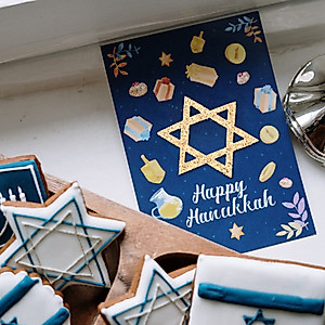 Amosfun 50pcs Hanukkah Confetti Star of David Confetti Blue and Silver Table Scatter Jewish Holiday Party Sequins Hanukkah Decorations for Home Table Decor
