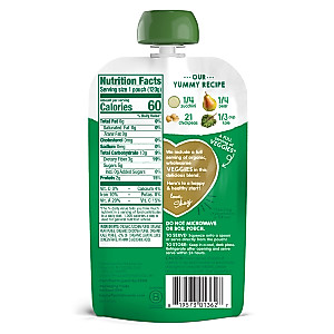 Happy Tot Organic Stage 4 Baby Food, Love My Veggies, Zucchini/Pear/Chickpeas & Kale, 4.2 Ounce (Pack of 8)