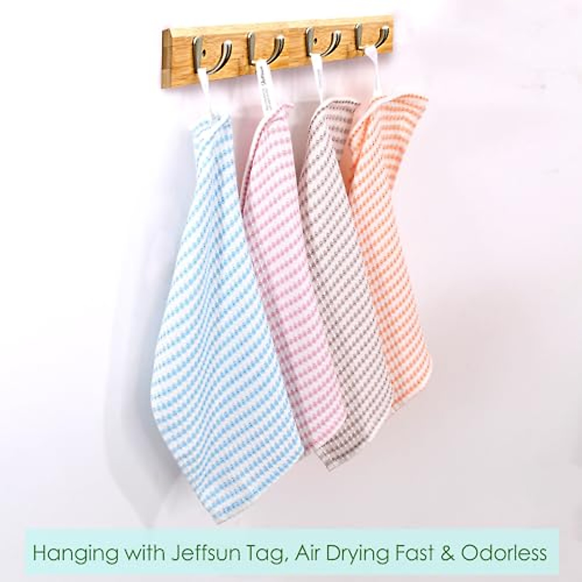 Kitchen Washcloths 8 Pack, 10x14 inch Small Dish Cloth for Washing Dishes, Lint Free Fast Dry Reusable Cleaning Cloth, Ultra Soft & Scratch Free Waffle Dish Rag, Easy to Rinse Multicolor Dishcloths