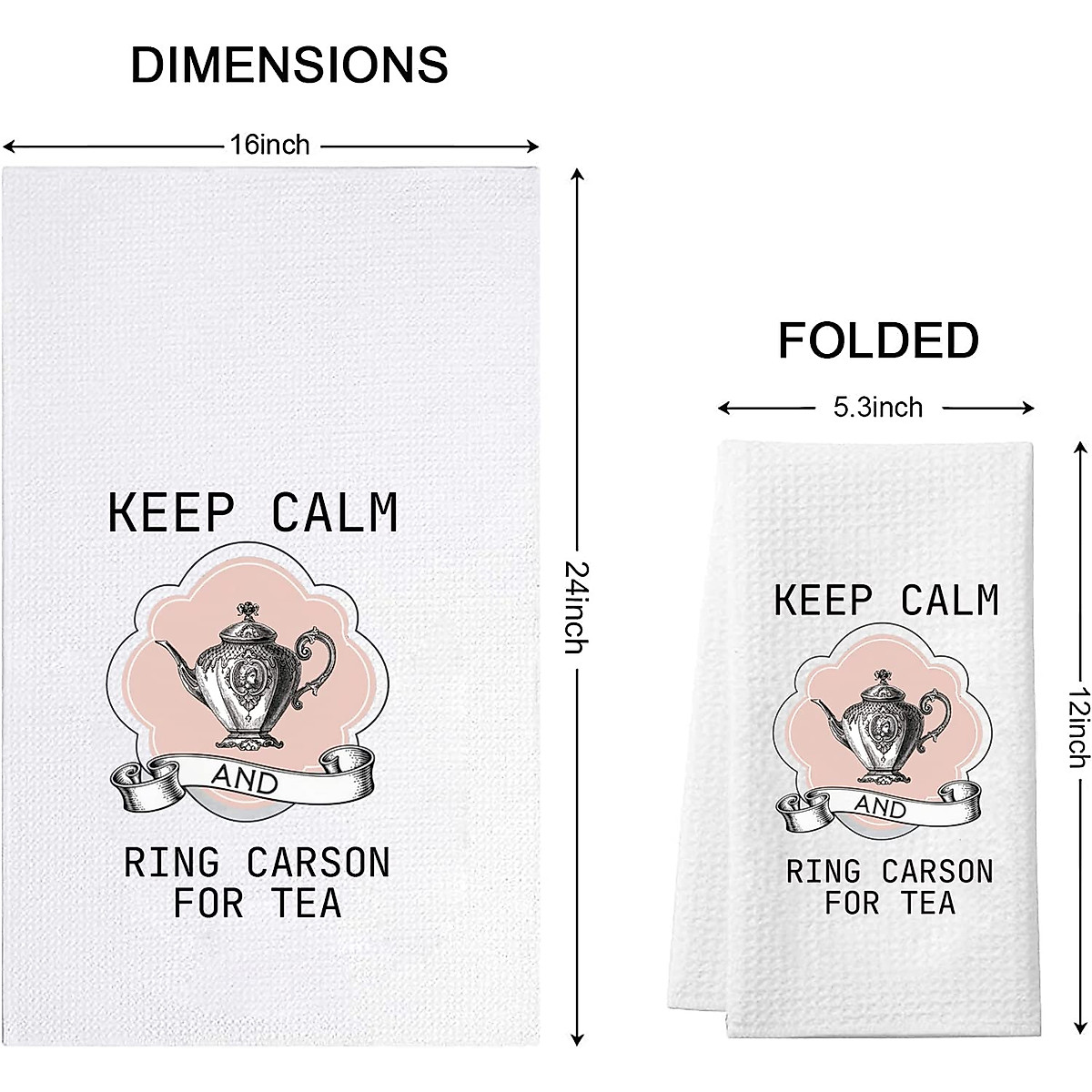 British TV Show Inspired Farmhouse Decor Keep Calm and Ring Carson for Tea Kitchen Towel Dish Towel Tea Towel (Ring Carson Towel)