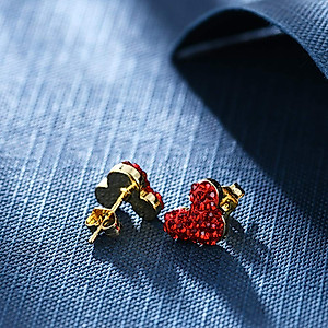 Deelan Fashion Mickey Mouse Stud Earrings For Women Red Lucky Crystal Jewelry Festival Gift Earring (Style 1)