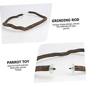 Mipcase 1pc Training Cockatiels Branches Toys Parakeet Supply Resistant Paw Perch Stand Wooden Accessories Conures Bird for Cage Stick Pet Bracket Caciques Parakeets Grinding Hamster