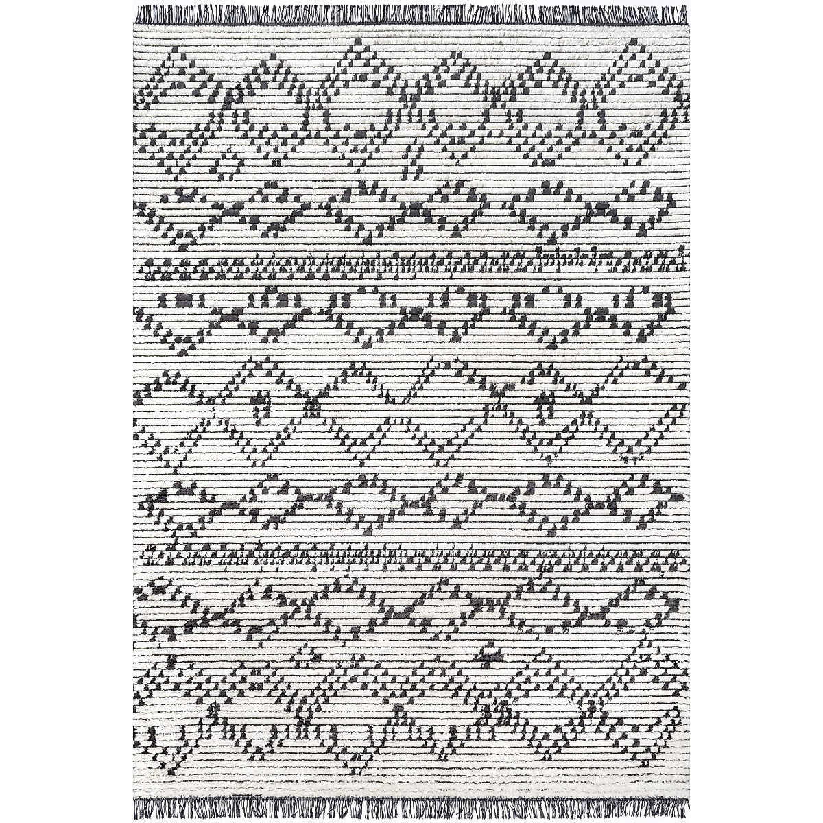 nuLOOM Jaycee Abstract Soft Shaggy Textured Fringe Area Rug, 4x6, Beige