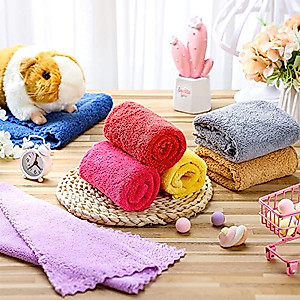 8 Pieces Guinea Pigs Blankets Guinea Pig Accessories Hamster Fleece Cage Liners Small Animal Bedding Mats Bathe Towels Warm Blankets for Guinea Pig Hamster Ferrets Hedgehogs