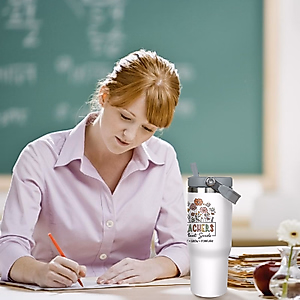 Soeufnwhf Teacher Tumbler Cup, 30oz Stainless Steel Travel Coffee Mug, Best Teacher Gifts for Women & Appreciation Week, Back To School