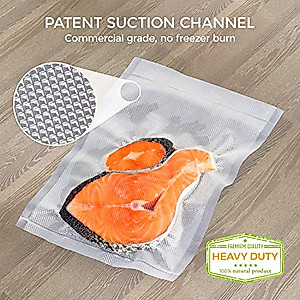 Food Grade Material 8"x50 feet Rolls 2 Pack Vacuum Sealer Bags for Food Saver, Seal a Meal, Weston. Commercial Grade, BPA Free, Meal Prep or Sous Vide