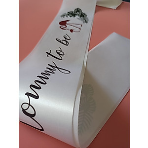 Mommy to Be Sash for Baby Shower - Flamingo and Palm leaf Sash for New Mom -Gift Ideal for Gender Reveal, Pregnancy Announcement, Welcome Baby,Pink or Blue Party Decorations