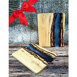 Epoxy Resin Board | Handcrafted River Board, Epoxy Resin Wooden Serving Board Antipasto Platter Charcuterie, Gift Board