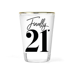 21st Birthday Shot Glass | Finally 21 | 21st Bday Party Shot Glasses | 21 Celebration Shot Glass | 21st Birthday Gift | 21st Bday Glass | Happy 21st Birthday