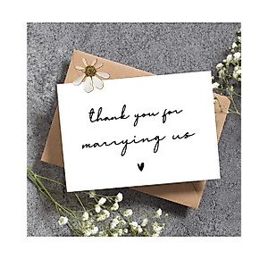 WeddingGiftsWedding 6 Pieces Wedding Day Card, Thank You for Marrying Us, Thank You Card for Officiant, Priest, Minister, Judge, Pastor Gifts. （Thank You B）