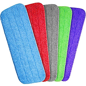 Boao 10 Pieces Reusable Microfiber Mop Pads Head Replacement 16.5 Inch Cleaning Reveal Spray Pads Refills Machine Washable Cloth Fit for Most Mops