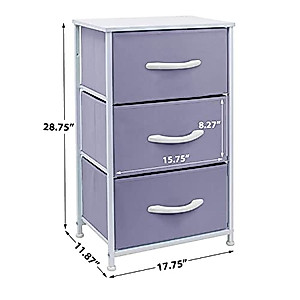 Sorbus Kids Dresser with 8 Drawers and 3 Drawer Nightstand Bundle - Matching Furniture Set - Storage Unit Organizer Chests for Clothing - Bedroom, Kids Rooms, Nursery, & Closet (Purple)
