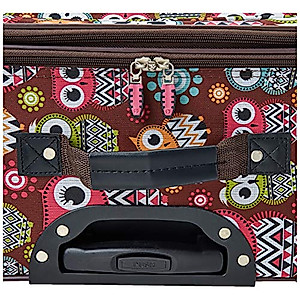 Rockland Vara Softside 3-Piece Upright Luggage Set,Expandable, Owl, 20 inch,22 inch,28 inch