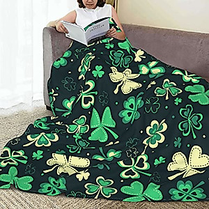 Throw Blanket Beauty Within The Beast Warm Cozy Soft Lightweight Flannel Fleece Blanket for Bedroom Sofa Room Decorative Fuzzy Blanket (St Patricks Day Ultra-Soft Micro Fleece Blanket, 40"x30")
