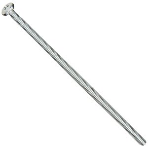Small Parts Steel Pan Head Machine Screw, Zinc Plated, Meets ASME B18.6.3, #2 Phillips Drive, #10-24 Thread Size, 5" Length, Fully Threaded, Imported (Pack of 10)