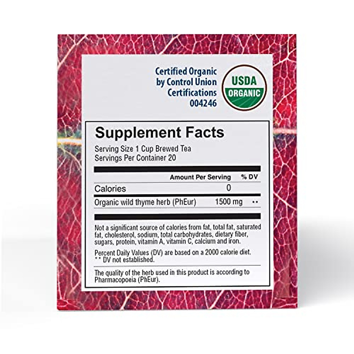 Good Nature Organic Wild Thyme Tea, 20 count, 30 grams