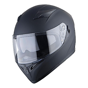 1STorm Motorcycle Street Bike Dual Visor/Sun Visor Full Face Helmet Mechanic Matt Black, Size Medium (55-56 CM,21.7/22.0 Inch)