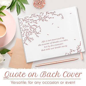 Wedding Guest Book Guest Book Wedding Gift Bag Reception Card and Pen are Included, Durable Paper Stock Pink Foil Printing on The Cover Guest Book Wedding Reception Wedding Books for Guest to Sign