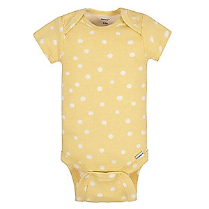 Grow by Gerber Baby Girls 5-Pack Short-Sleeve Onesies Bodysuits, Orange/Yellow/Green/Ivory, Newborn
