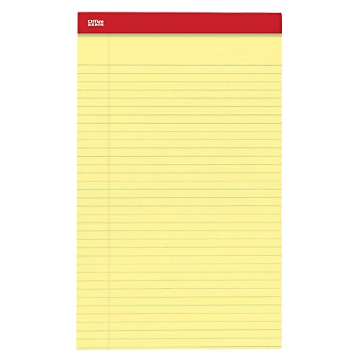 Office Depot Perforated Writing Pads, 8 1/2in. x 14in., Legal Ruled, 50 Sheets, Canary, Pack Of 12 Pads, 99420