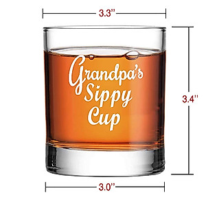 Perfectinsoy Grandpa's Sippy Cup Whiskey Glass, Grandpa Whiskey Glass, Funny Birthday Gift for Grandpa, Papa, Dads, Grandfather to be, Baby Shower, Funny Gift for Dad from Daughter Son Kids