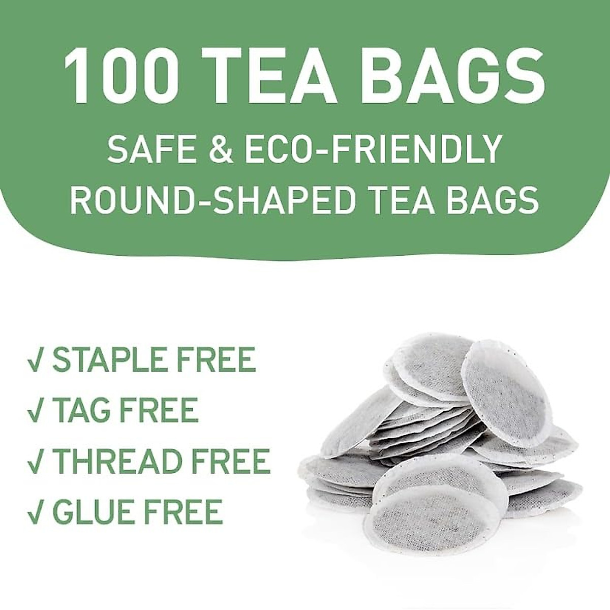 HANDPICK, Peppermint Tea Bags (100 Herbal Tea Bags) Caffeine Free, Non-GMO - Minty, Fresh & Cool flavor | Premium Round Eco Conscious Tea Bags