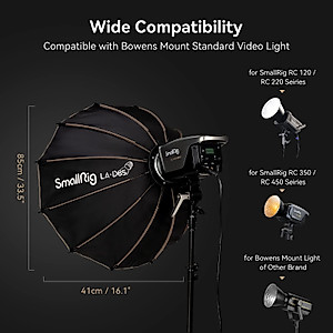 SMALLRIG Parabolic Softbox LA-D85 85cm Quick Release, Compatible with SmallRig RC 120D/RC 120B/RC 220D/RC220B and Other Bowens Mount Light - 4158