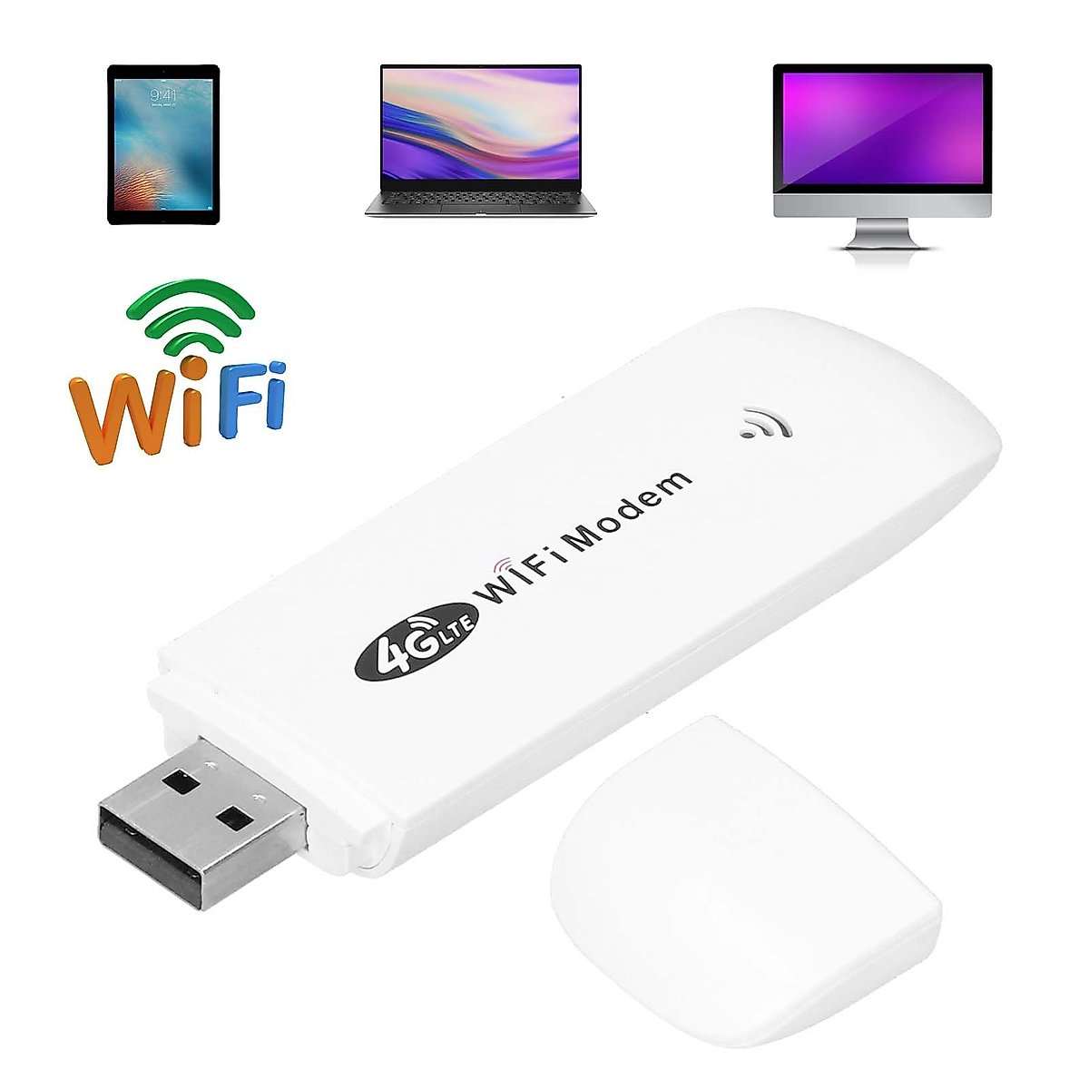 Modem Dongle, 4G LTE Modem, Modem Dongle with SIM Card Slot, TDD FDD Car Mini Router with LED Status Indicator, Up to 10 Associated Users 4G LTE Modem