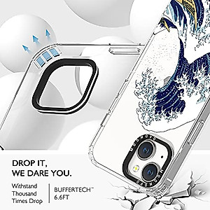 MOSNOVO Compatible with iPhone 14 Plus Case, [Buffertech 6.6 ft Drop Impact] [Anti Peel Off Tech] Clear TPU Bumper Phone Case Cover with Aesthetic Tokyo Wave Designed for iPhone 14 Plus 6.7"