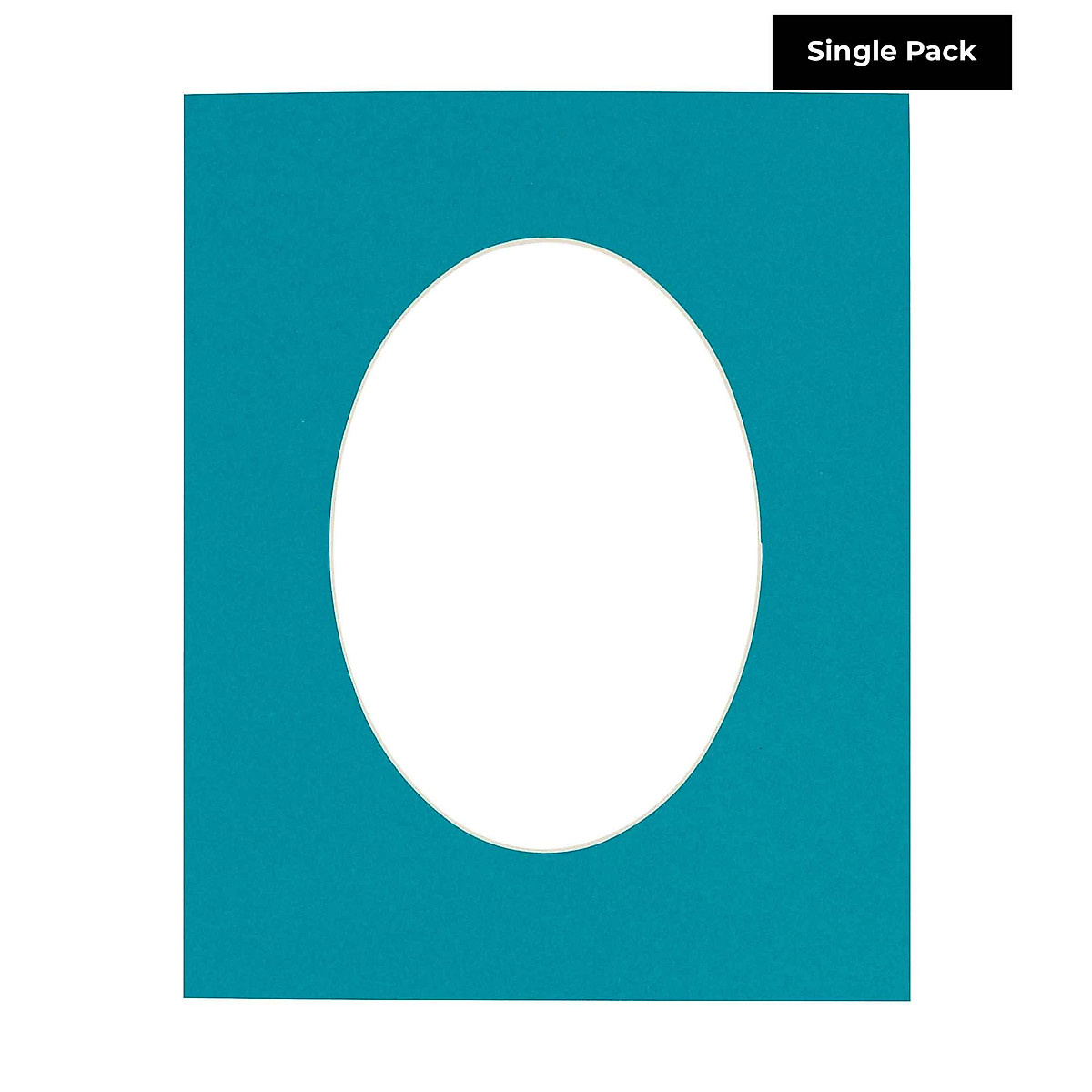 17x21 Mat Bevel Cut for 14x18 Photos - Precut Teal Blue Oval Shaped Photo Mat Board Opening - Acid Free Matte to Protect Your Pictures - Bevel Cut for Family Photos, Pack of 1 Matboard Show Kit With