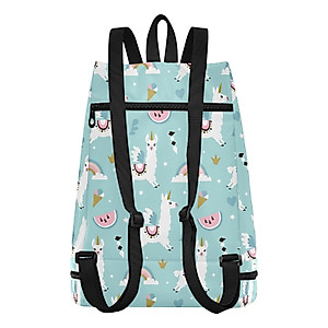 Joisal Rainbow Alpaca Pattern Swimming Backpack with Shoe Compartment Backpack Gym Bag for Men, Competitive Swim Bag