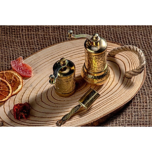 Salt And Pepper Grinder Set - Herb / Pepper Grinder Mill - Spice / Coffee Bean Grinder -Manual (Gold)