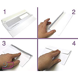 NextDayLabels - Box of 500# 8 Self Seal Double Window Security Check Envelopes