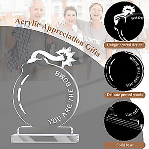 Maitys Thank You Gift Employee Inspirational Acrylic Sign Prizes Christmas Appreciation Gift National Boss Day Gift Medical Assistant Gift Keepsake for Nurse Women Teacher Team Volunteer(Bomb)