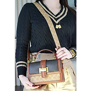 Small Crossbody Bags For Women - Leather handbag - Satchel Shoulder Bag - Fashion Design -Gold clasp - Multifunctional (Black)