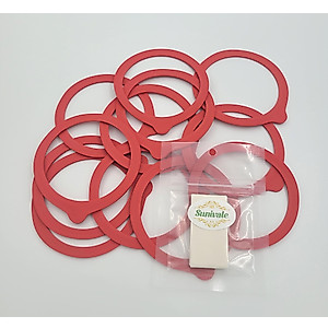 Canning Jar Seal Bundle Includes 24 Regular and 24 Wide Mouth Viceroy Jar Rubbers With Tab and 48 Dissolvable Sunivale Jar Labels Replacement Jar Seals for Old Style Canning Jars Natural Rubber Rings