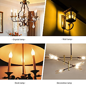 HMYYJT Dimmable LED Candelabra Bulb 25W Equivalent E12 LED Bulb 2700K Soft Warm White, Chandelier Light Bulbs, 2W 200LM Flame Tip CA10 Candle Light Bulb 24 Pack e12 Bulb.