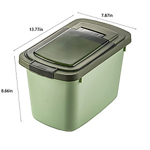 Food Storage Containers With Lids, Airtight Rice Dispenser, Large Capacity Storage Bins, BPA Free Plastic Sealed Holder Bin Dispenser, Pet Food Container, Rice Bucket for Cereal Grain Flour (green)