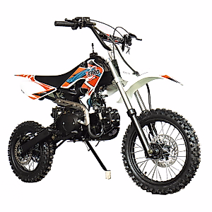 X-PRO Bolt 125cc Zongshen Engine Kids Dirt Bike Pit Bike Youth Dirt Pit Bike with 4-Speed Manual Transmission,Big 14"/12" Tires!(Orange)
