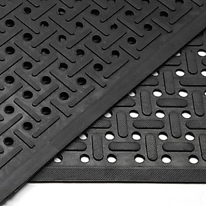 smabee Rubber Non-Slip Waterproof Floor Mat Heavy Duty Anti-Fatigue Mats 33"x57" for Wet or Snow Deck, Restaurant Bar Kitchen Yard Boat