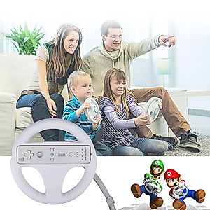 2Pack Mario Kart Steering Wheels Compatible for Nintendo Wii Remote, TechKen Mario Kart Racing Wheel Compatible with Nintendo Wii, Mario Kart, Tank, More Wii or Wii U Racing Games