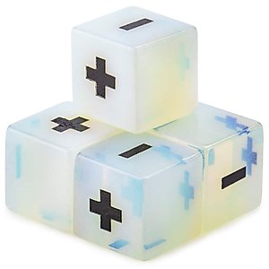 Wiz Dice Stone Fudge Dice - Polyhedral Dice Set with a Dice Bag for Tabletop RPG Adventure Games - Handmade D6 Dice with Plus, Minus and Blank Faces for Fudge RPG Systems - Poppy Jasper - 16mm - 4 ct
