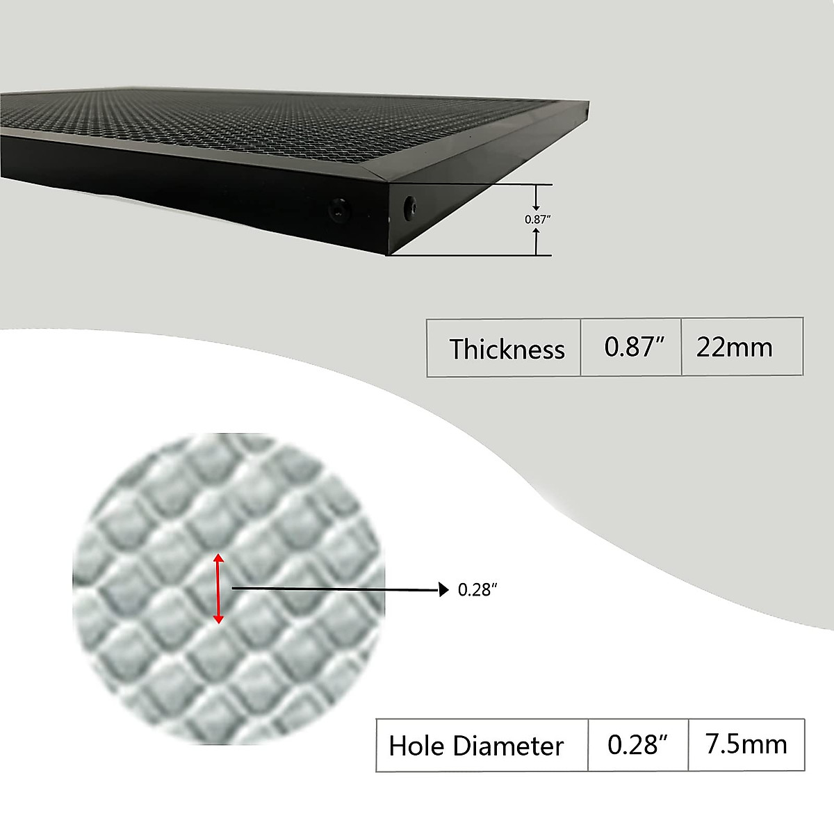 XLNT Laser Honeycomb Working Table Panel Board Platform use for CO2 Laser Engraving Machine. (11.81" × 7.87" × 0.87)