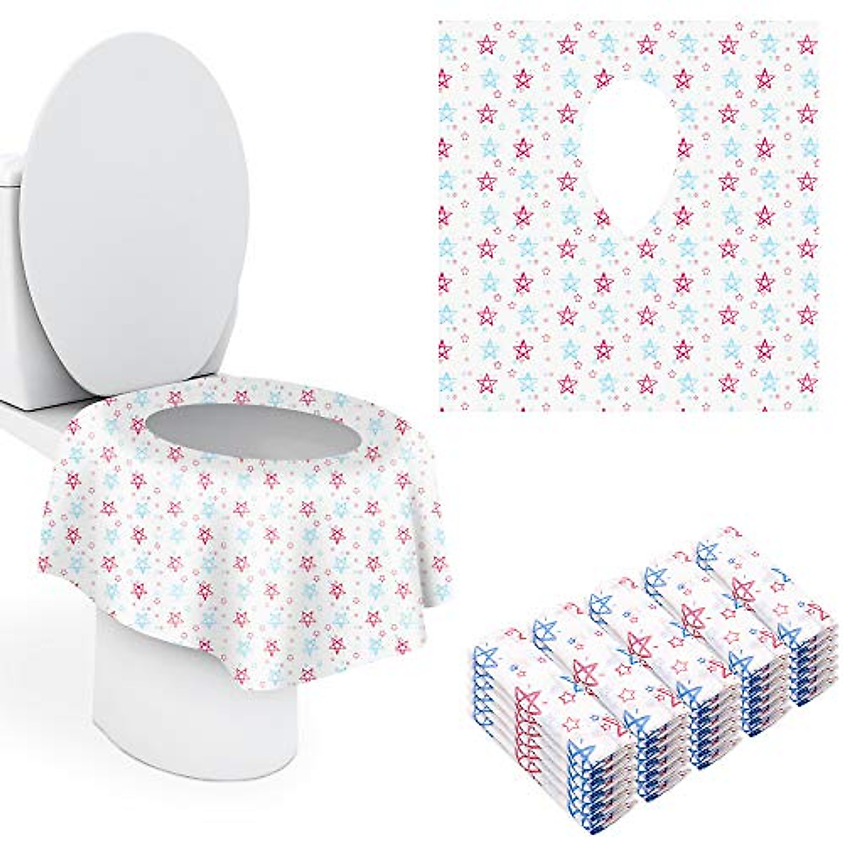 Toilet Seat Cover Disposable XL, 30 Pack Extra Large Full Cover Individually Wrapped Portable for Travel Perfect for Toddlers Potty Training Ideal for Adults and Kids