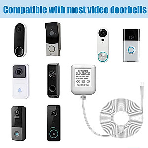 24V Doorbell Power Supply,24V Video Doorbell Power Adapter,Compatible with Arlo Nest Wyze Eufy Ring Doorbell Transformer (White 19.6 Feet)