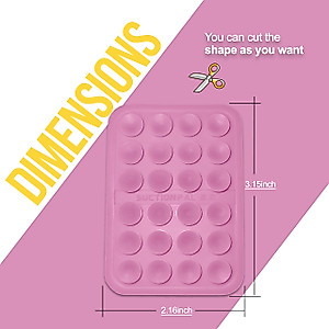 Suction Pal 2.0 - Pack of 2 Silicone Suction Non Slip Adhesive Mount Compatible with iPhone and Android (Pink)