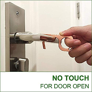 No Touch Door Opener Tool 4 Pack Touchless Keychain Hand Tools with Stylus, Non Contact for Touchscreens, Handles, Buttons